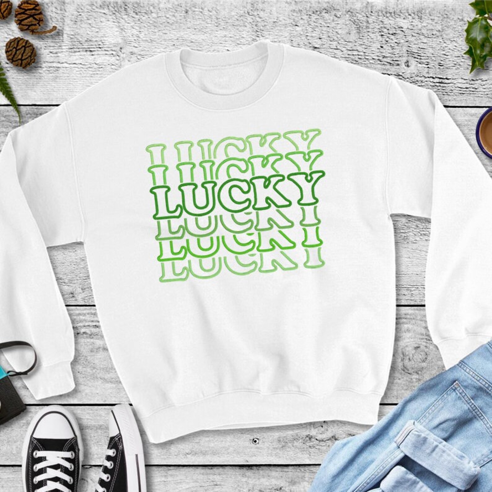 Lucky Embroidery Design Lucky Stacked MACHINE EMBROIDERY St - Etsy