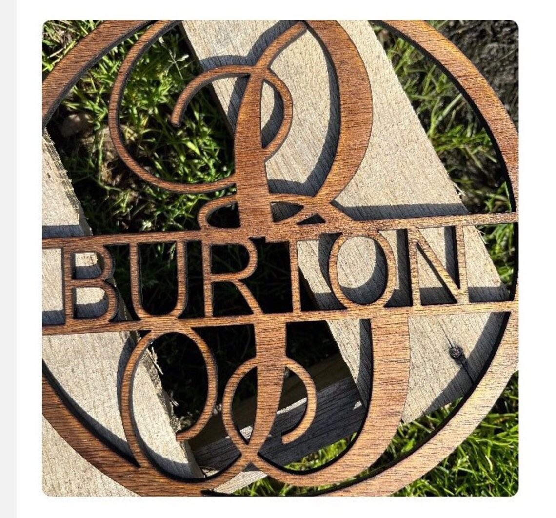 Split Monogram SVG/DXF/PNG Keychain Script Circle Alphabet - Etsy