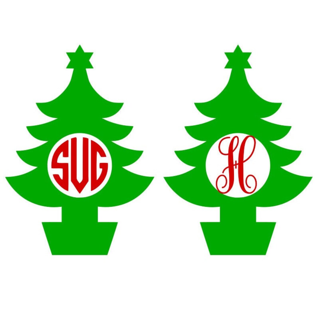 Christmas Tree Monogram SVG, Christmas Monogram Frame, Digital Download ...
