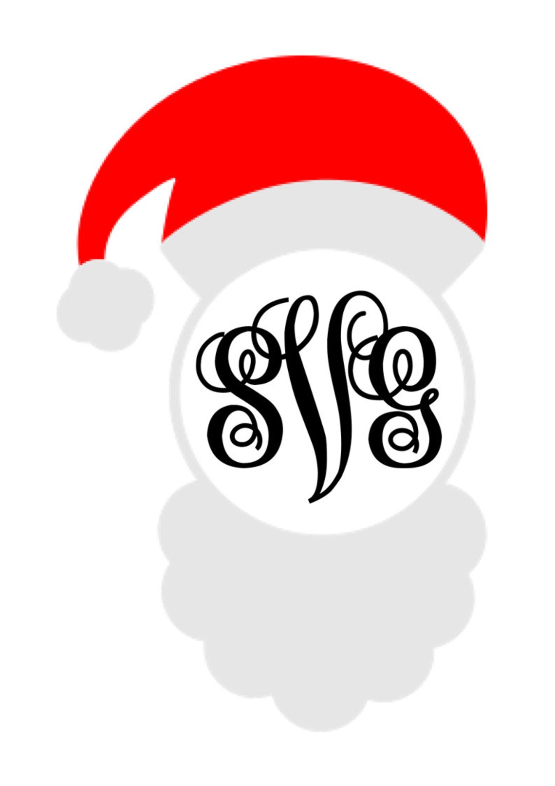 Santa Claus Frame SVG Christmas Monogram Frame SVG Digital | Etsy