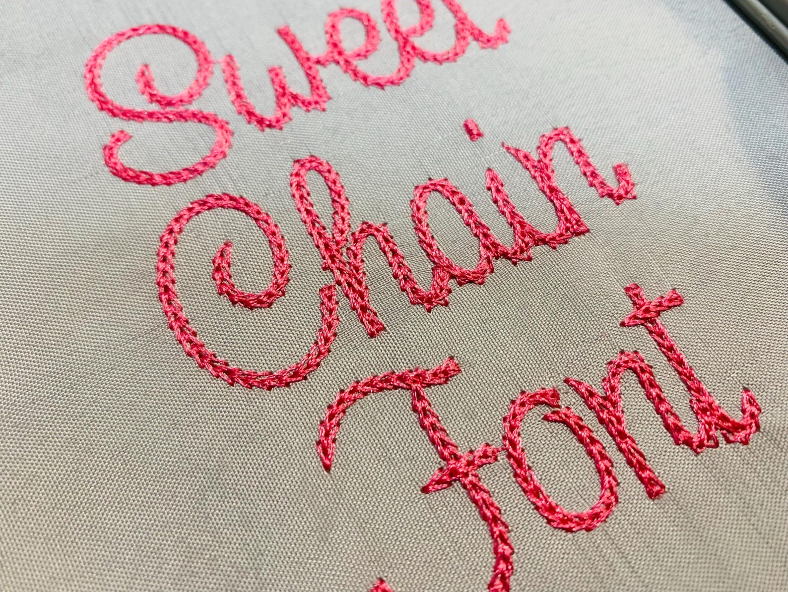10 Embroidery Fonts: Bean Stitch Cursive, Chain, Pearls, Bows, EXP ...