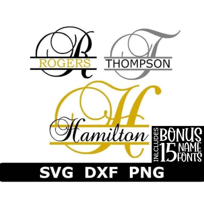 Split Monogram - Etsy