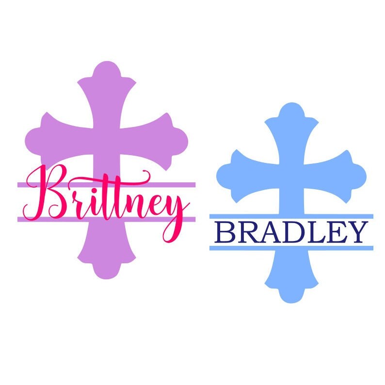 Cross SVG Split Name Frame Easter SVG Cross SVG Digital - Etsy