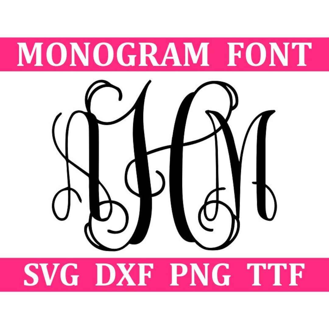 Monogram SVG + TTF Interlocking Monogram Font, School Monogram, Instant ...