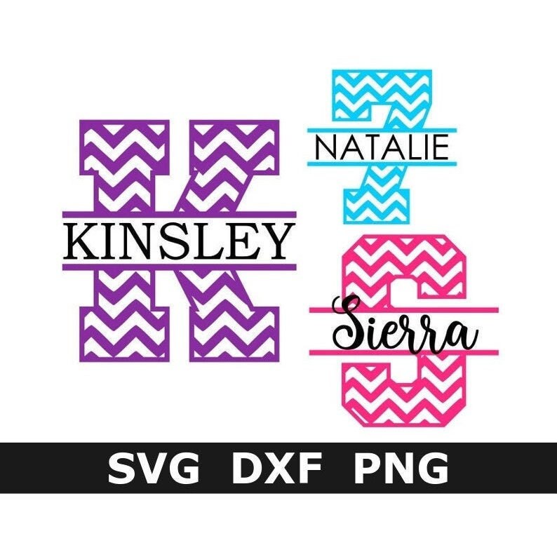 Split Monogram SVG/DXF/PNG Split Chevron Alphabet Digital - Etsy