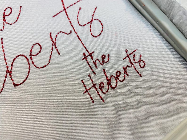 Cursive Bean Stitch Embroidery Font: Scalable BX .5-2.5 Inch, PES + 7 ...