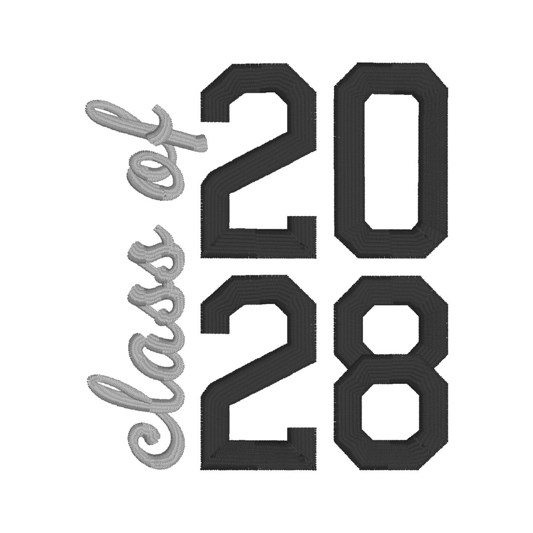 Graduation Embroidery Design, MACHINE EMBROIDERY, Class of 2028, Satin ...