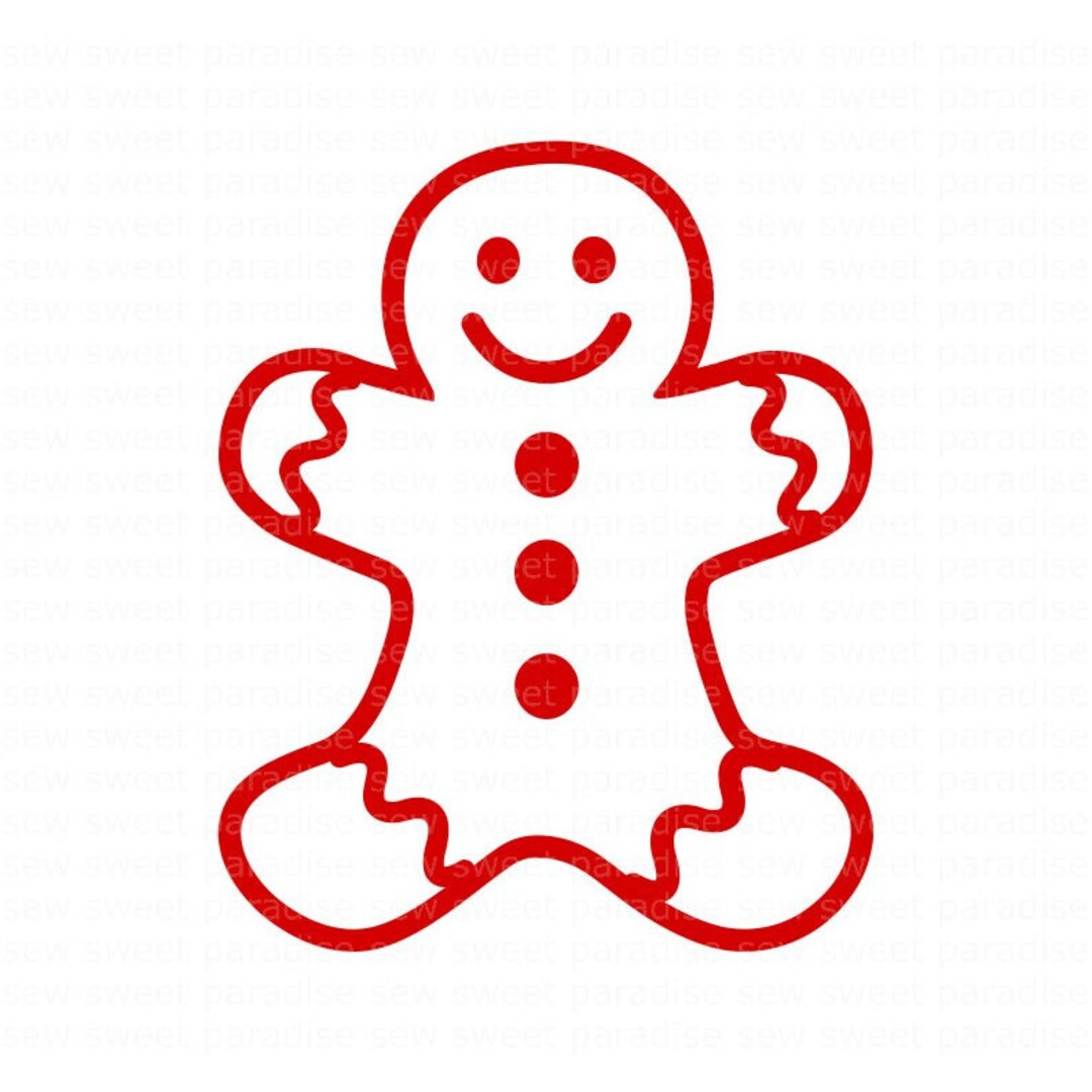 Gingerbread Man Outline SVG, Christmas SVG, Digital Download, Cut File ...