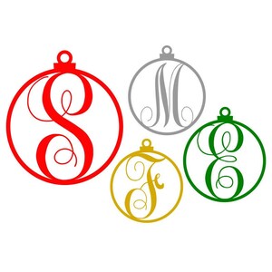 Monogram SVG/DXF/PNG Alphabet Christmas Ornament Letters - Etsy