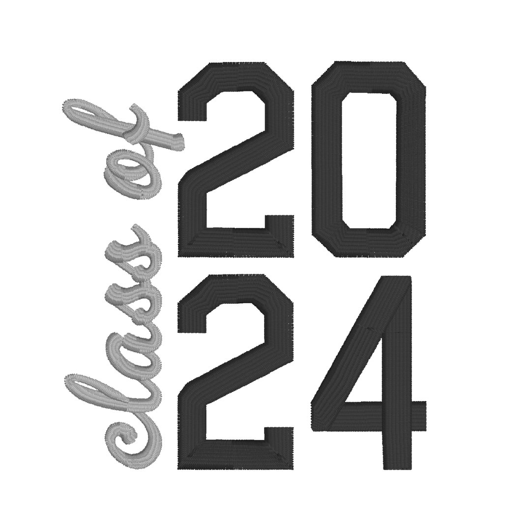 Graduation Embroidery Design, MACHINE EMBROIDERY, Class of 2024, Satin ...