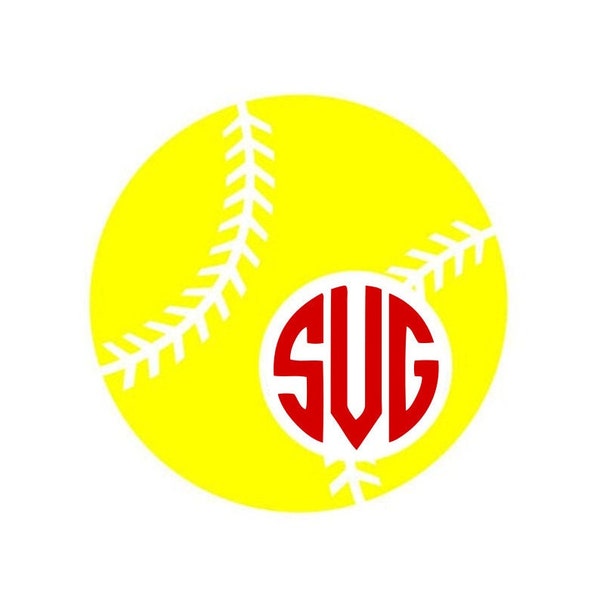 Monogram Softball Etsy