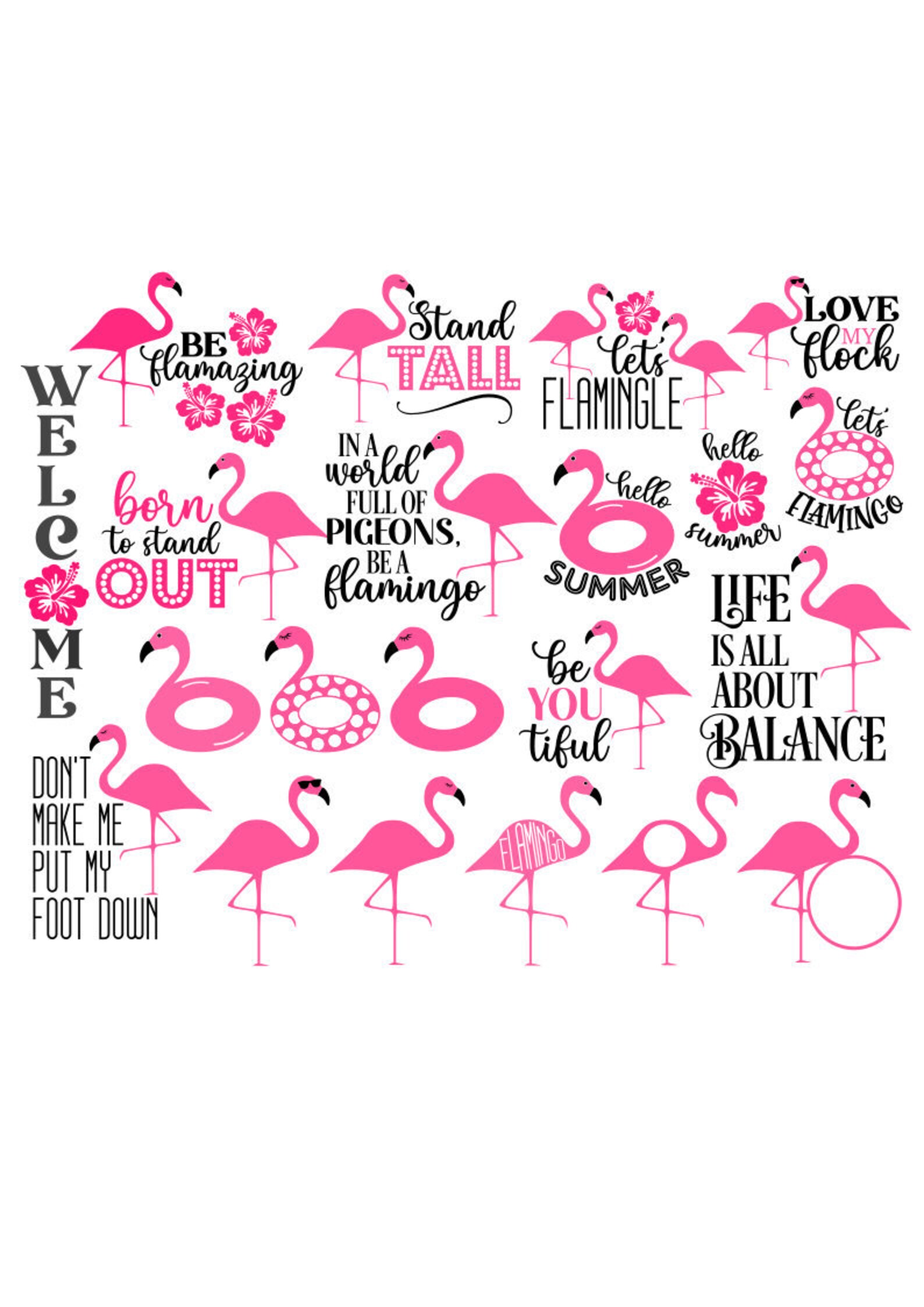 Flamingo SVG Bundle Flamingo Float Summer Porch Sign - Etsy UK