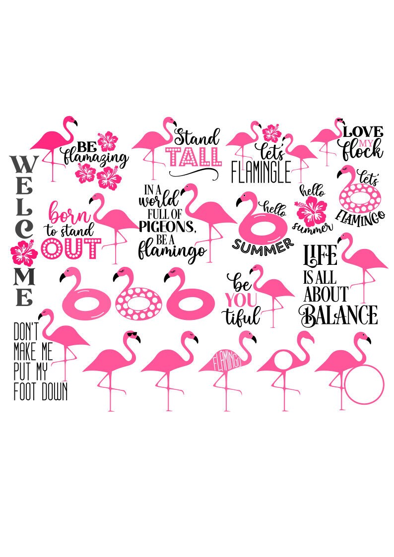 Flamingo SVG Bundle Flamingo Float Summer Porch Sign - Etsy UK