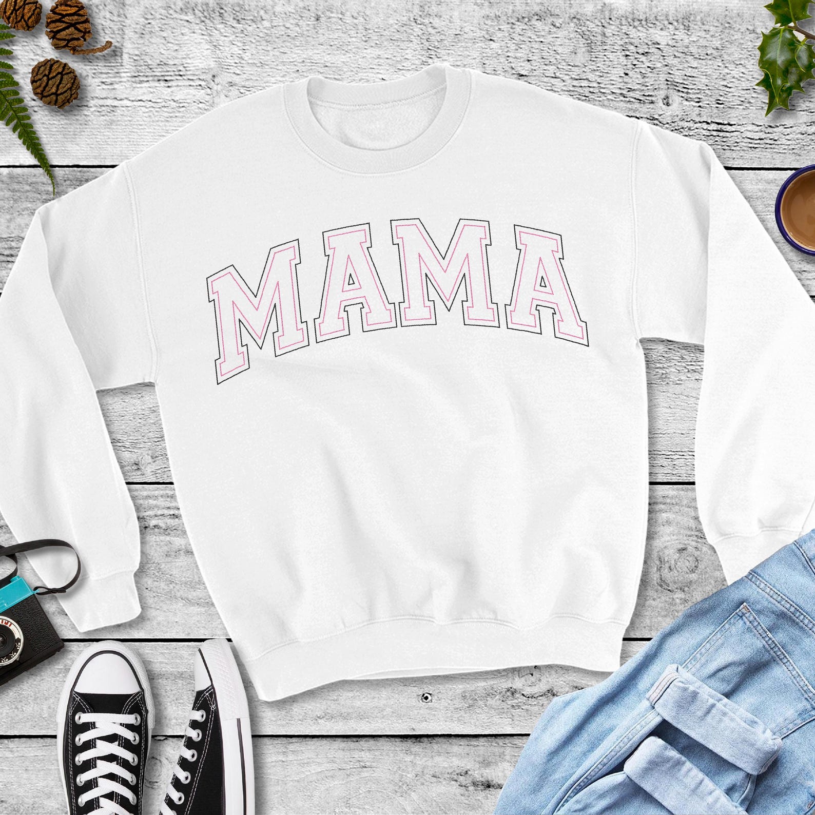 Mama Bean Stitch Embroidery Design: Double Outline, PES + 8 Formats ...
