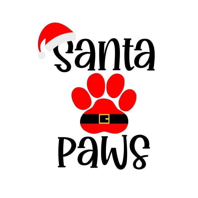 Santa Paws SVG Christmas Dog SVG Santa Paw Print SVG - Etsy España