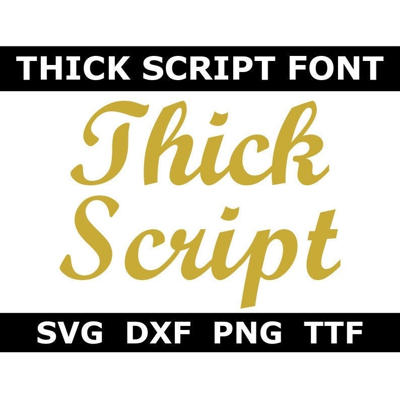 Script Font SVG TTF Fancy Script Font Alphabet Thick - Etsy Australia