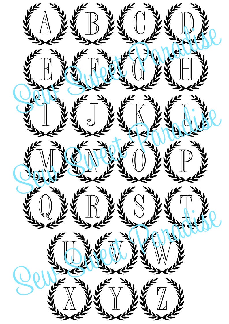 Monogram SVG/DXF/PNG Alphabet Laurel Engraved Alphabet - Etsy