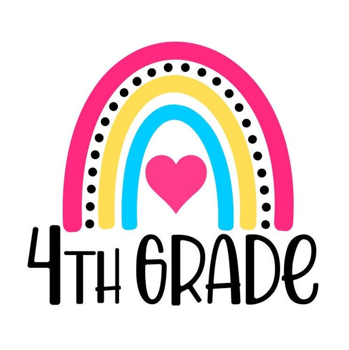 Fourth Grade Rainbow SVG 4th Grade SVG School SVG Digital - Etsy UK