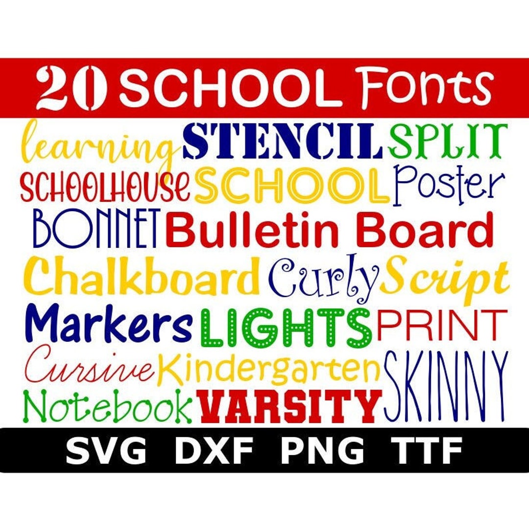 Buy 20 School Fonts Bundle, 20 School Fonts, Sports Font, Teacher Font ...