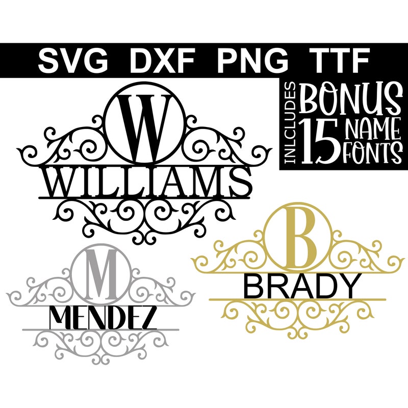 Scroll Monogram Svg - Etsy