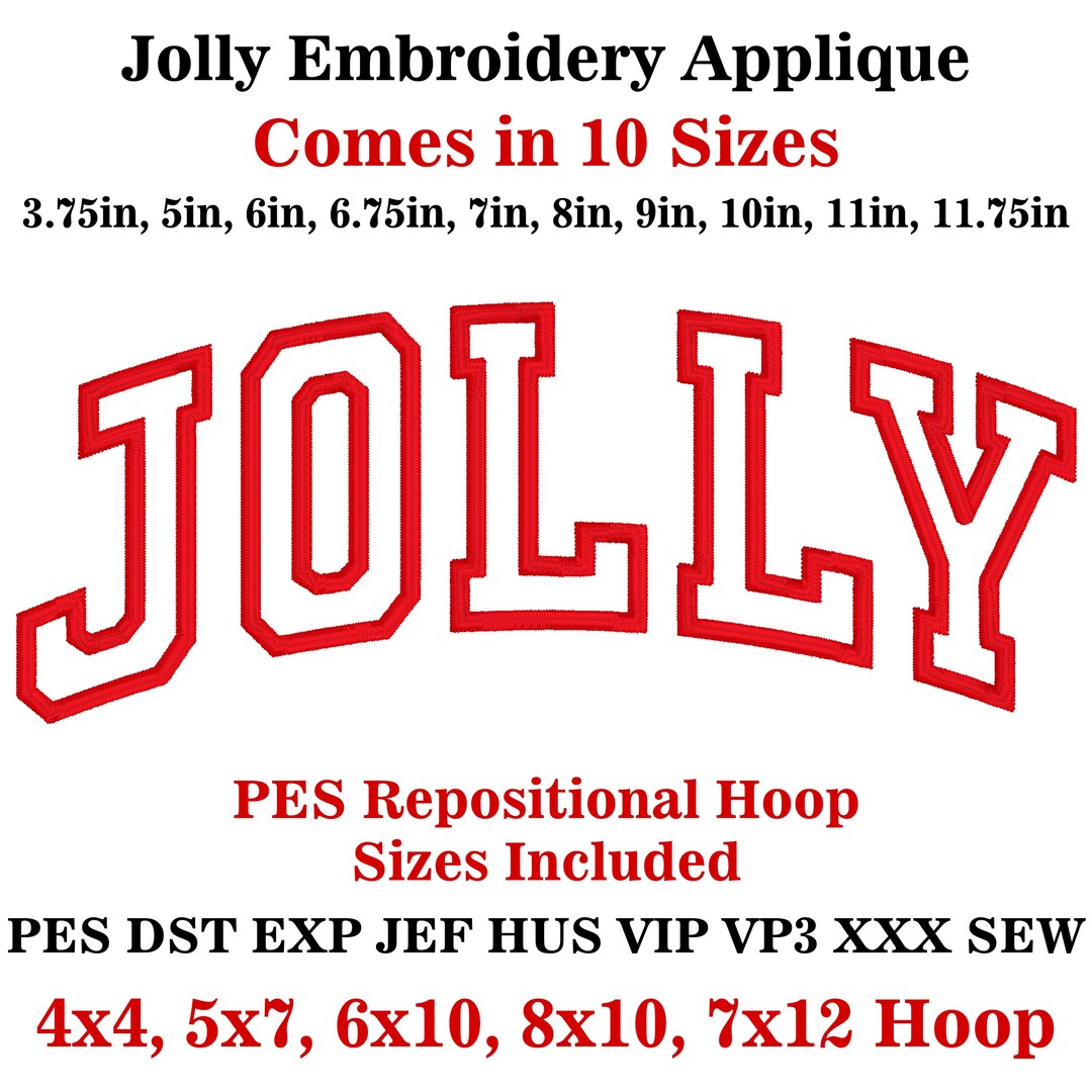 Jolly Applique Embroidery Design, MACHINE EMBROIDERY, Jolly Outline ...