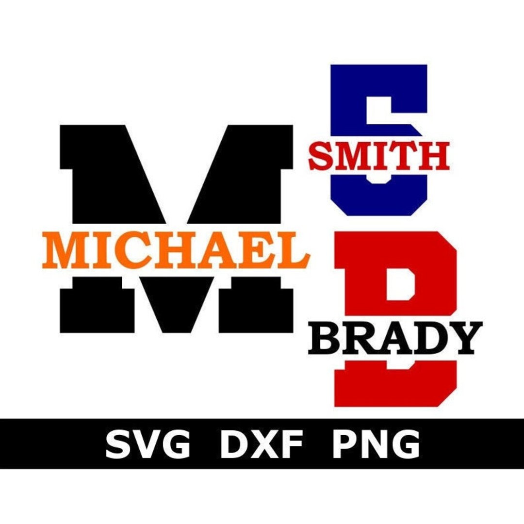 Split Monogram SVG/DXF/PNG, Split Varsity Letters, Sports Letters ...