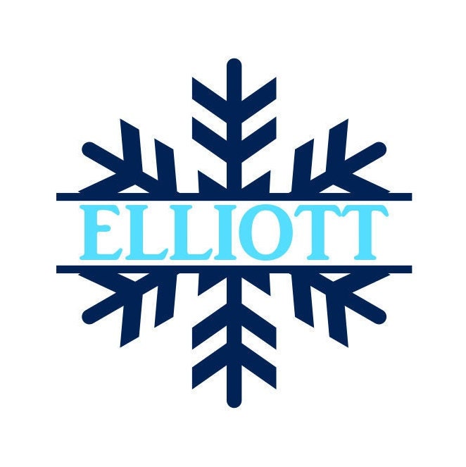 Snowflake Name Frame SVG Christmas SVG Winter SVG Digital - Etsy
