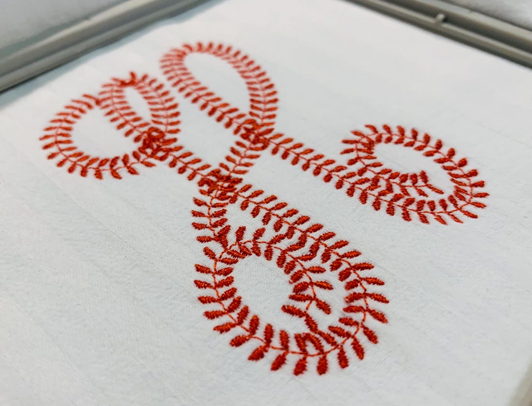 Baseball Stitches Embroidery Monogram Font, MACHINE EMBROIDERY, Dense ...