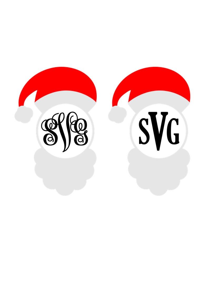 Santa Claus Frame SVG Christmas Monogram Frame SVG Digital | Etsy