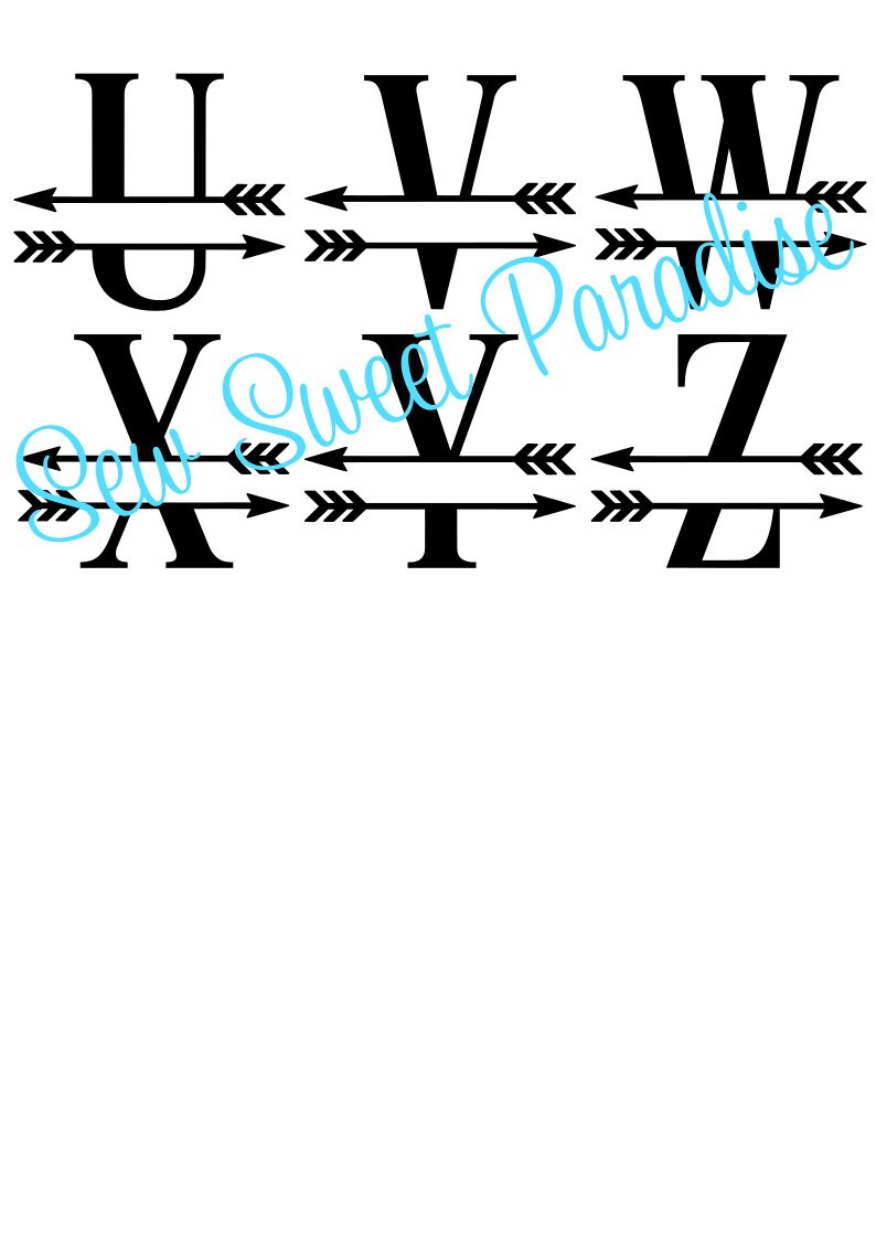 Split Monogram SVG/DXF/PNG Split Arrows Frame Alphabet - Etsy