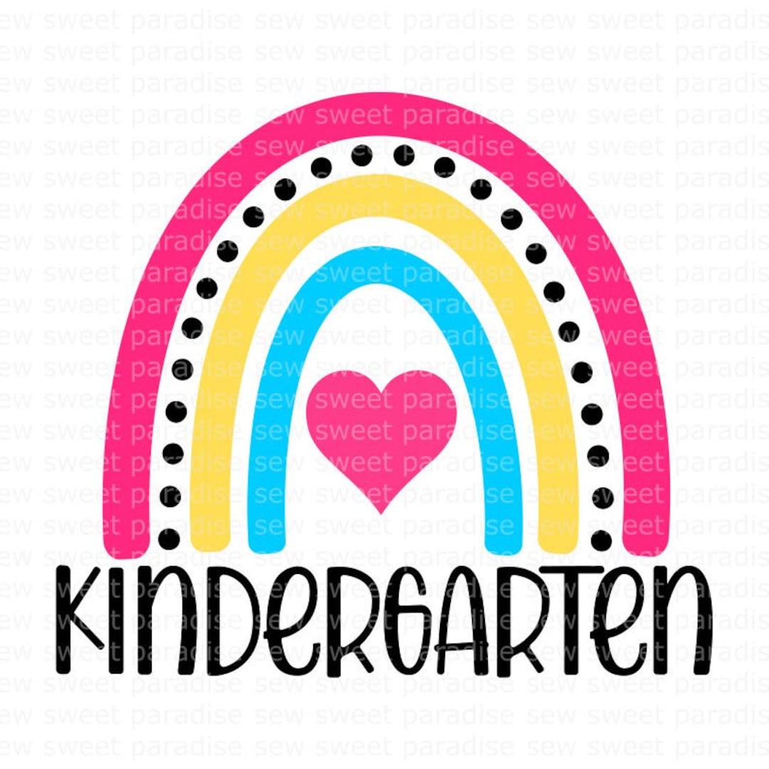 Kindergarten Rainbow SVG, Kindergarten SVG, School Shirt SVG, Digital ...