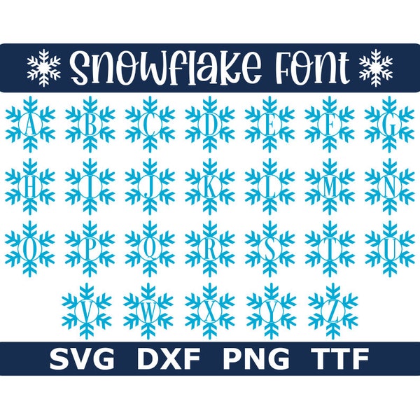 Christmas snow alphabet svg - Etsy Österreich