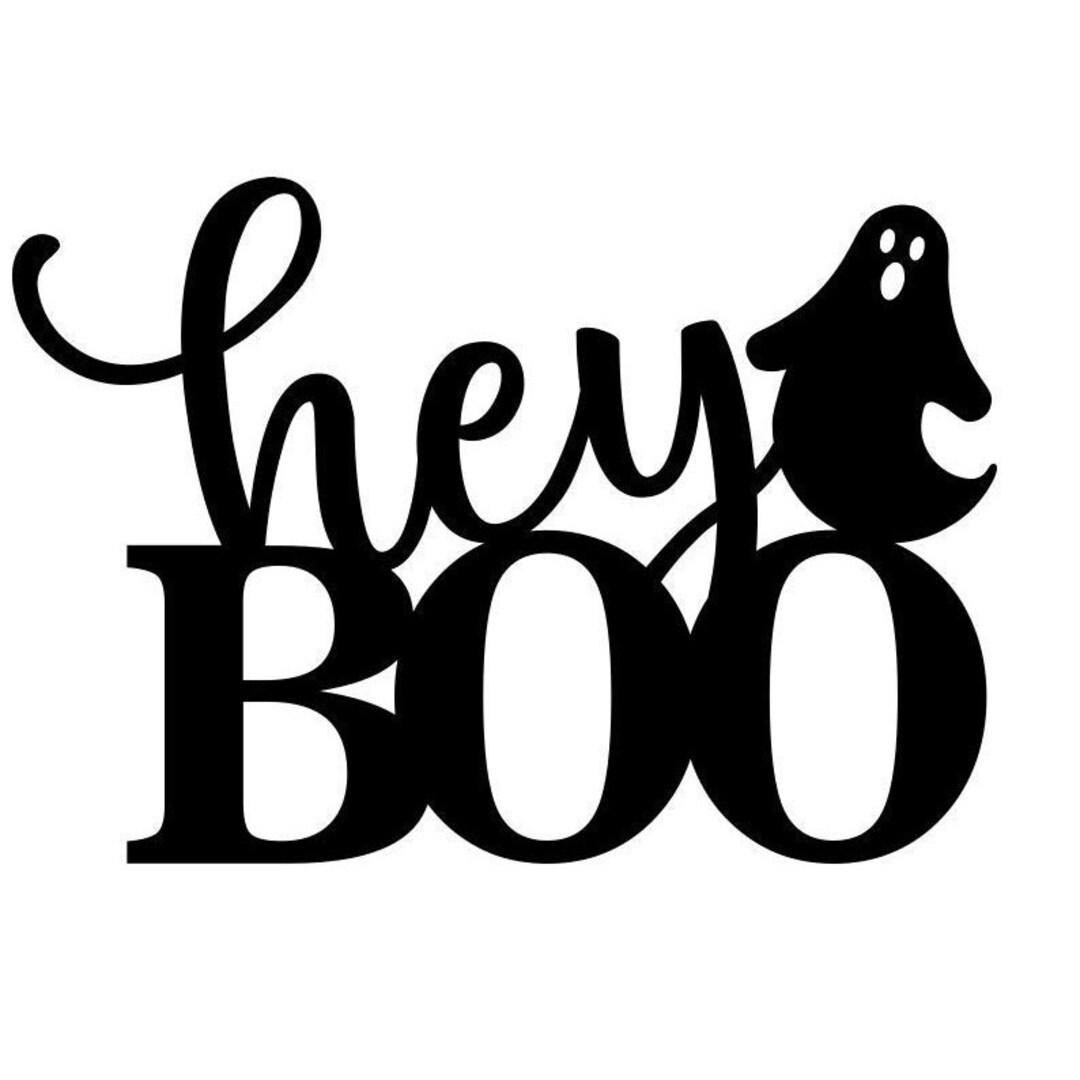 Halloween Cake Topper SVG, Hey Boo SVG, Ghost Cake Topper SVG, Digital ...
