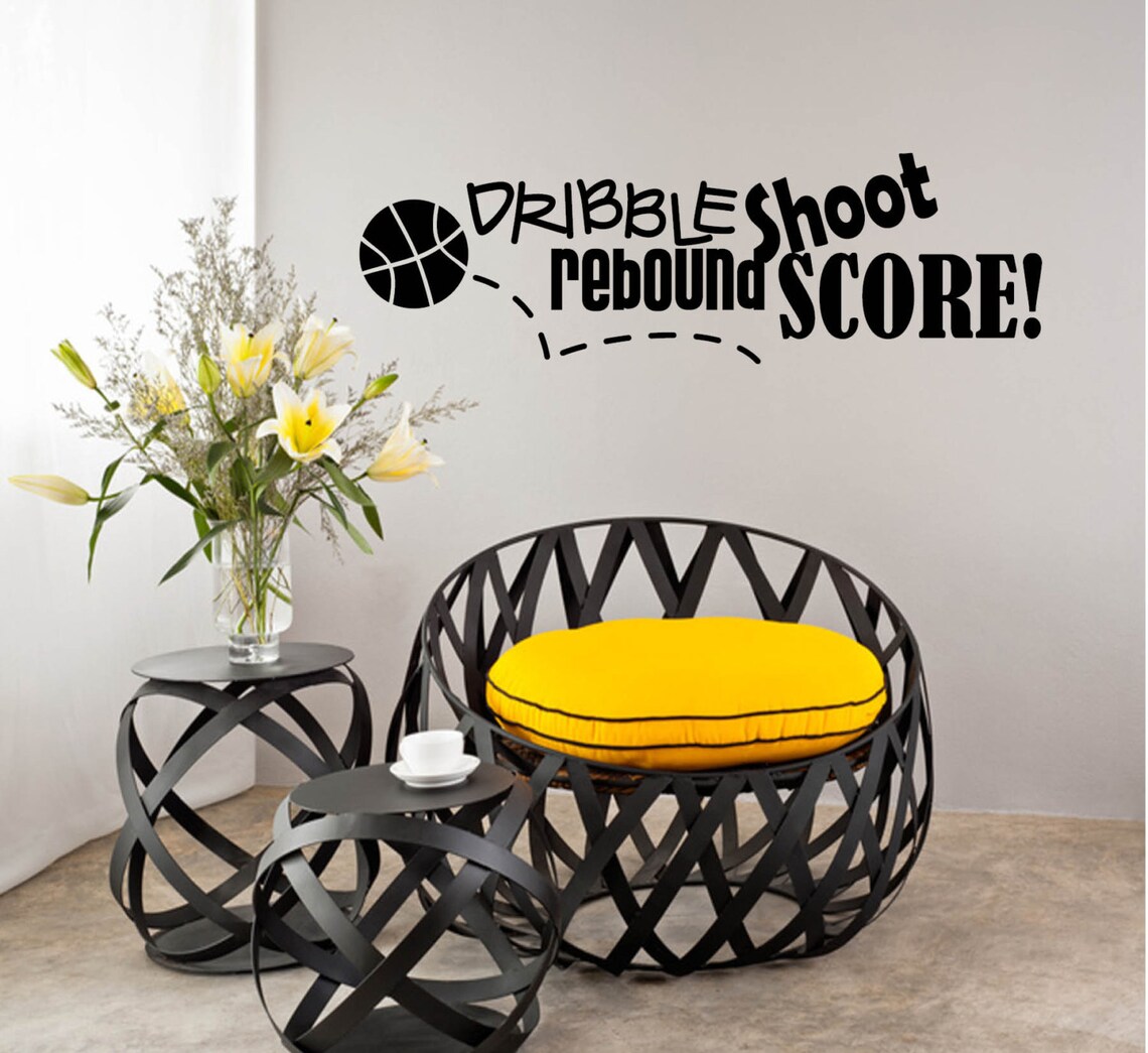 Basketball Wall Decal Basketball Vinyl Decal Sports Decals - Etsy