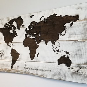 CARVED Wood World Map LIVE EDGE World Map Wall Art Travel - Etsy