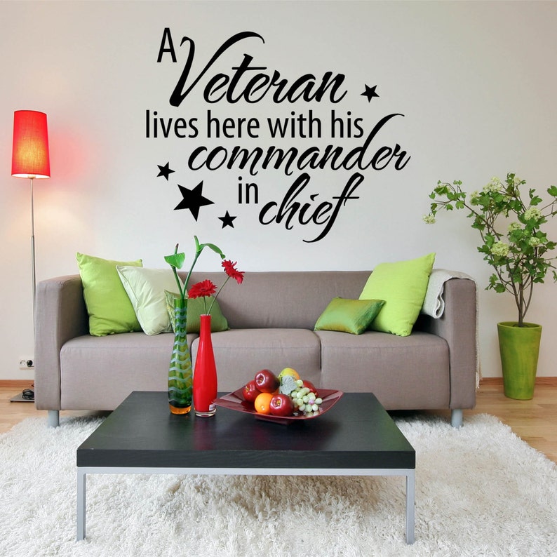 Wall Decal A Veteran Lives Here With His Commander in Chief - Etsy