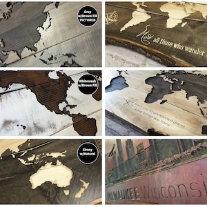 CARVED Wood World Map LIVE EDGE, World Map Wall Art, Travel Décor ...