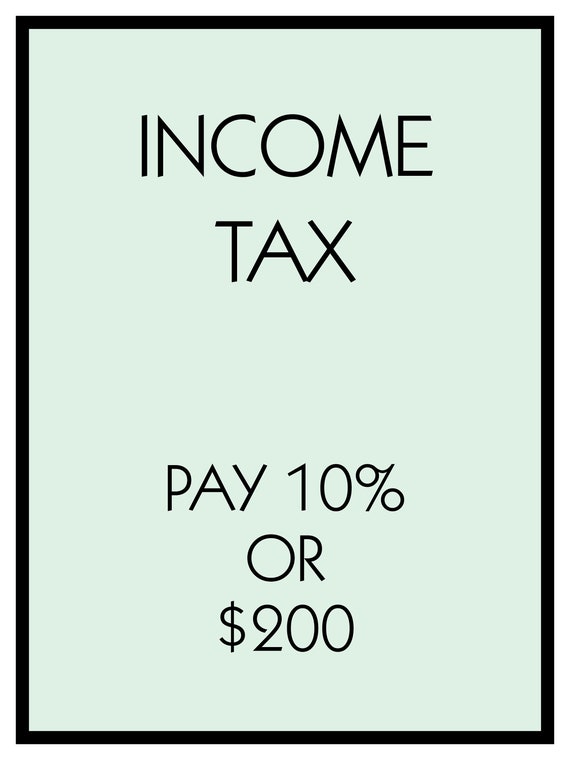 Monopoly Game Poster Income Tax Sized at 18x24 ALL | Etsy