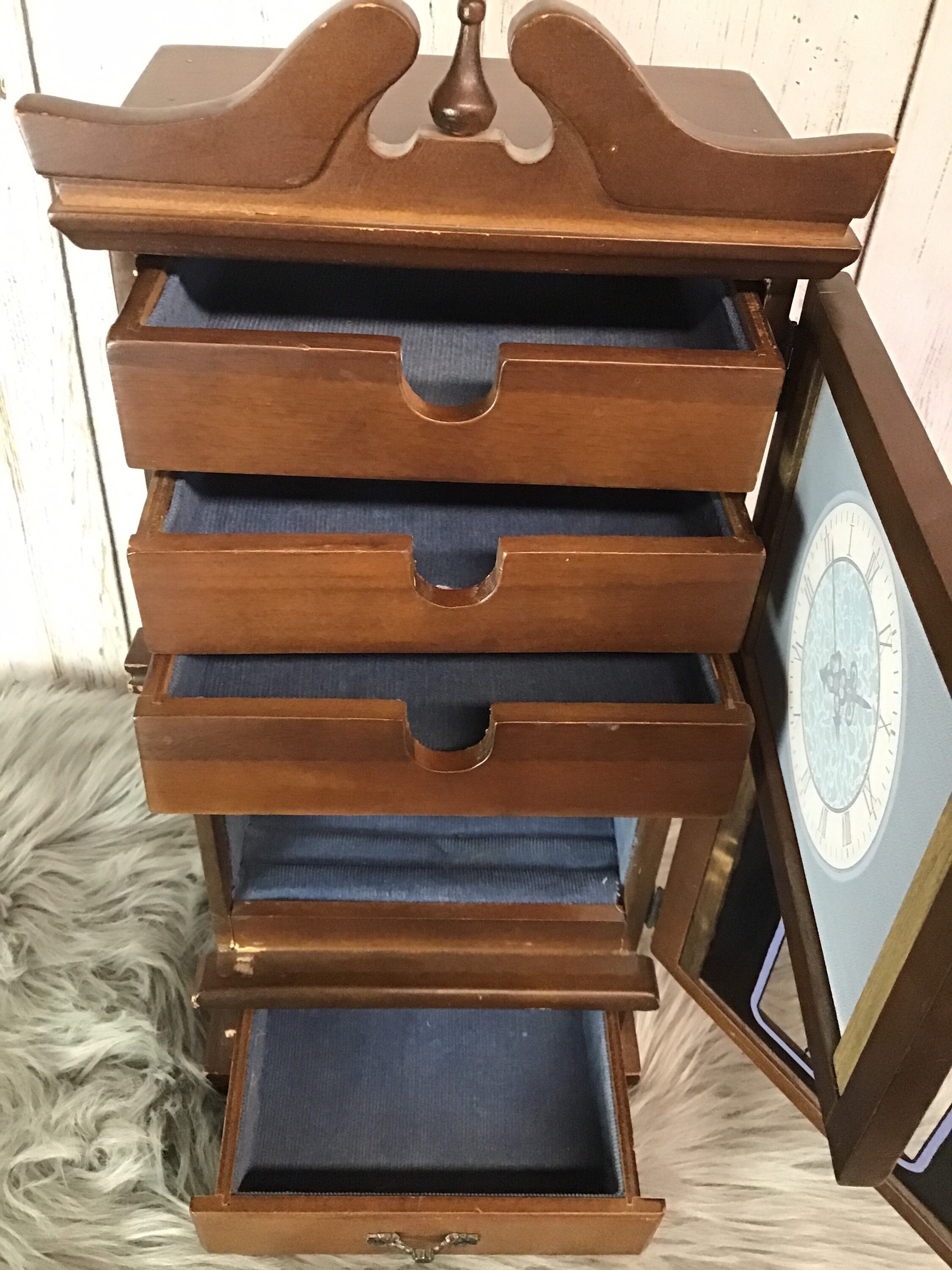 Vintage Wooden Grandfather Clock Jewelry storage altar box | Etsy