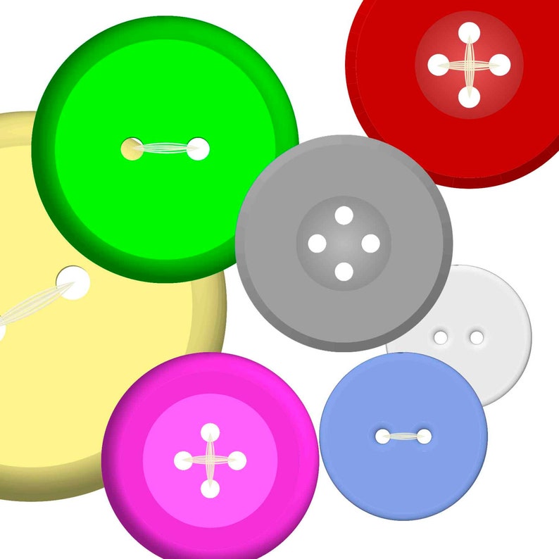 Buttons Clipart Clip Art Instant Digital Download. 120 Digital Images ...
