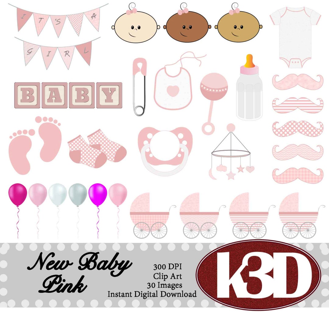 New Baby Girl Clip Art Clipart Instant Digital Download, Embellishment ...