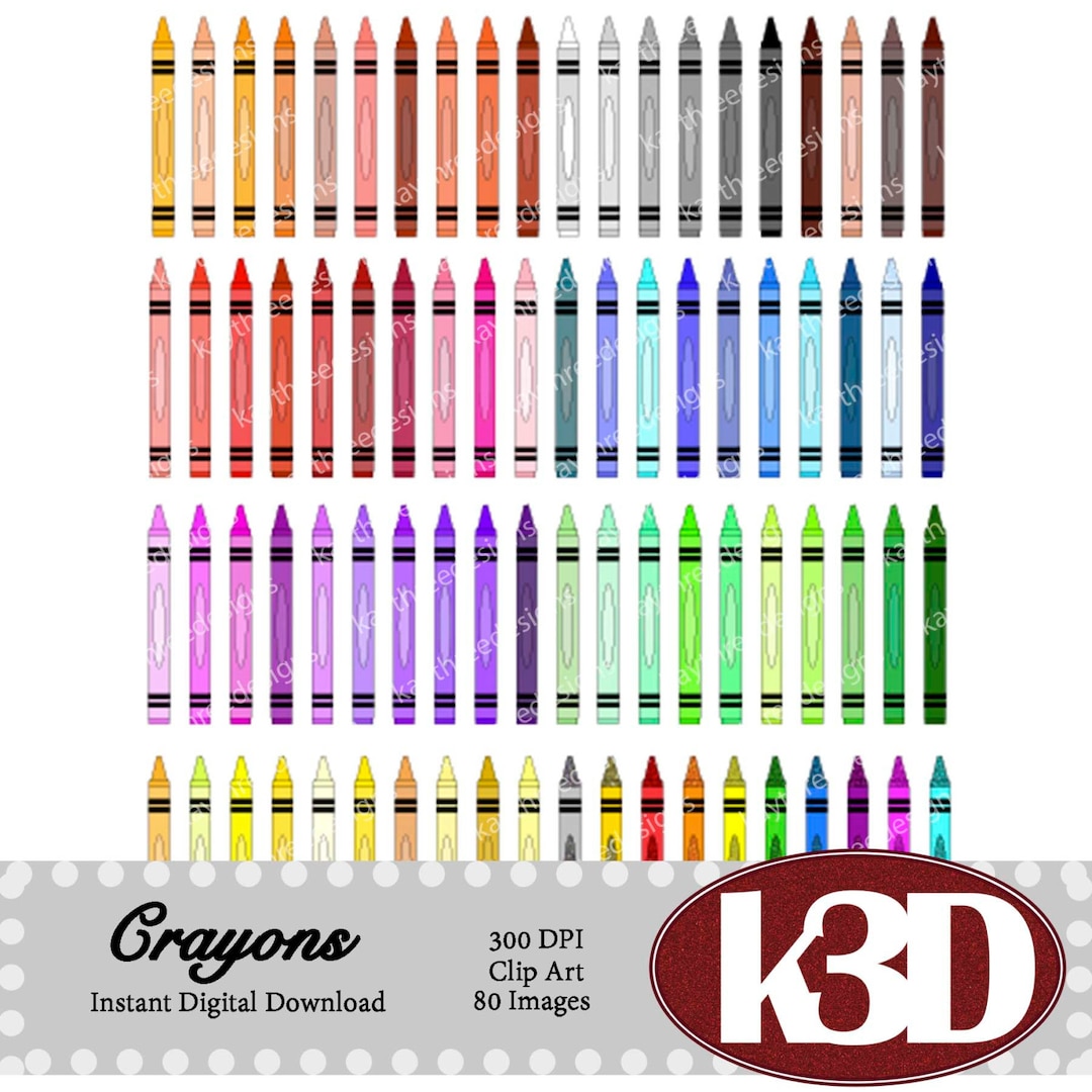 Crayons, Glitter Crayons, Rainbow Crayons, Clipart Clip Art Instant ...
