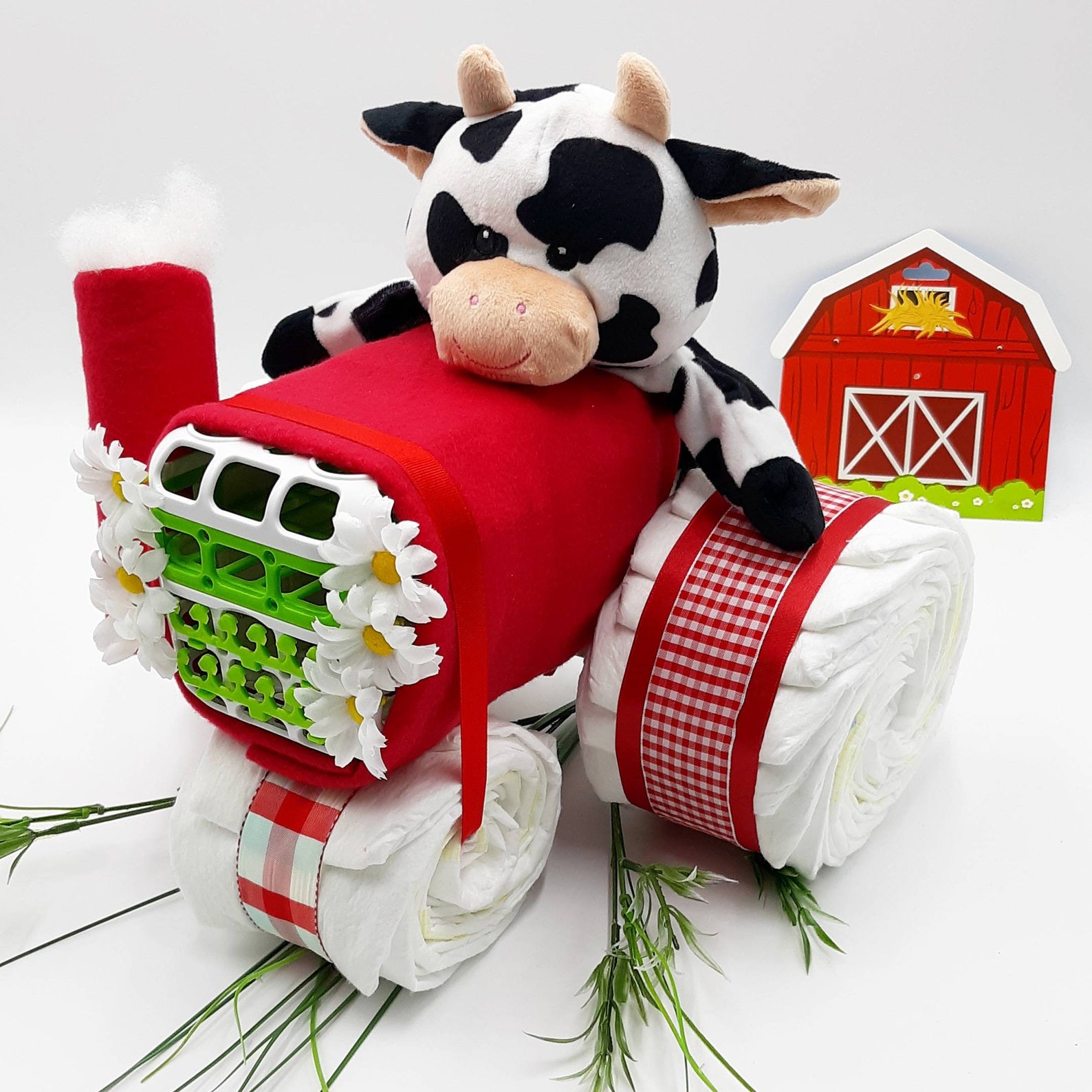 Farm Baby Shower Decor Diaper Cake Country Diaper Cake - Etsy