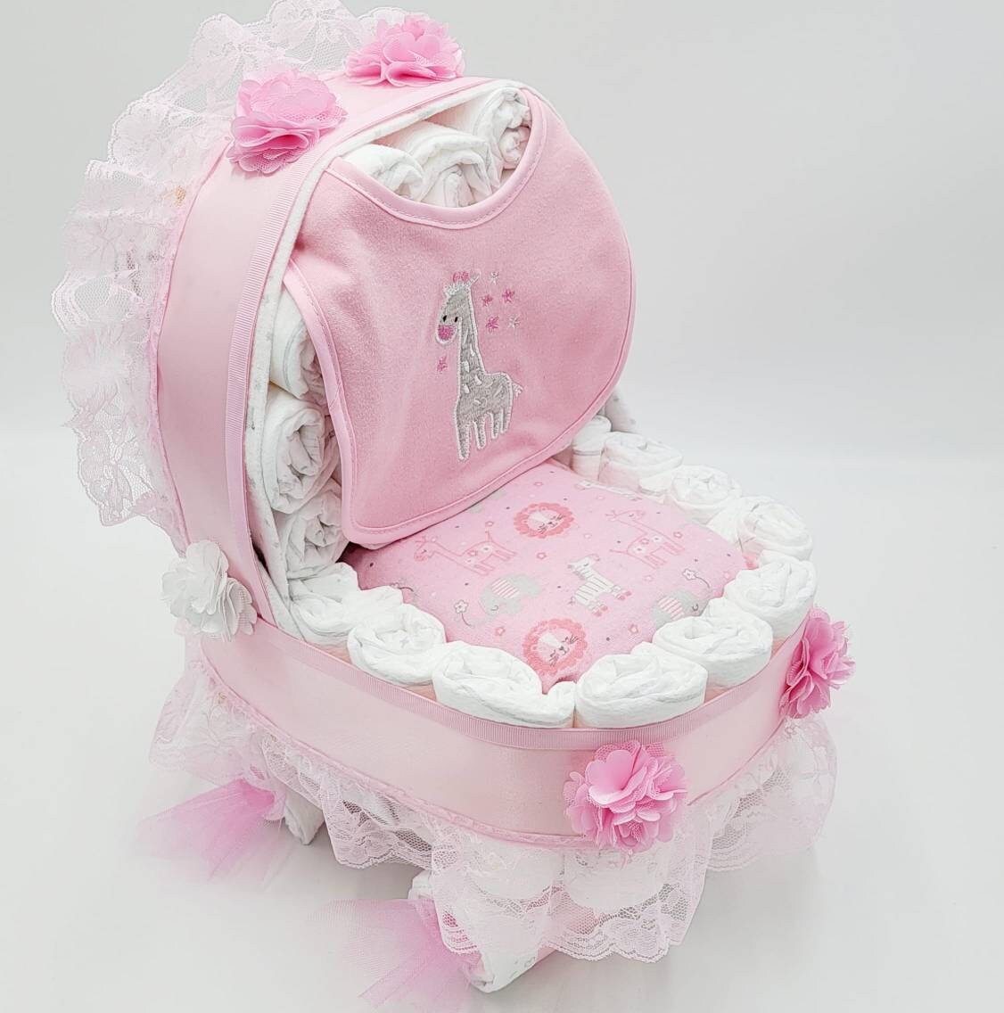 Baby Carriage Diaper Cake Carriage Diaper Cake Girl Diaper - Etsy