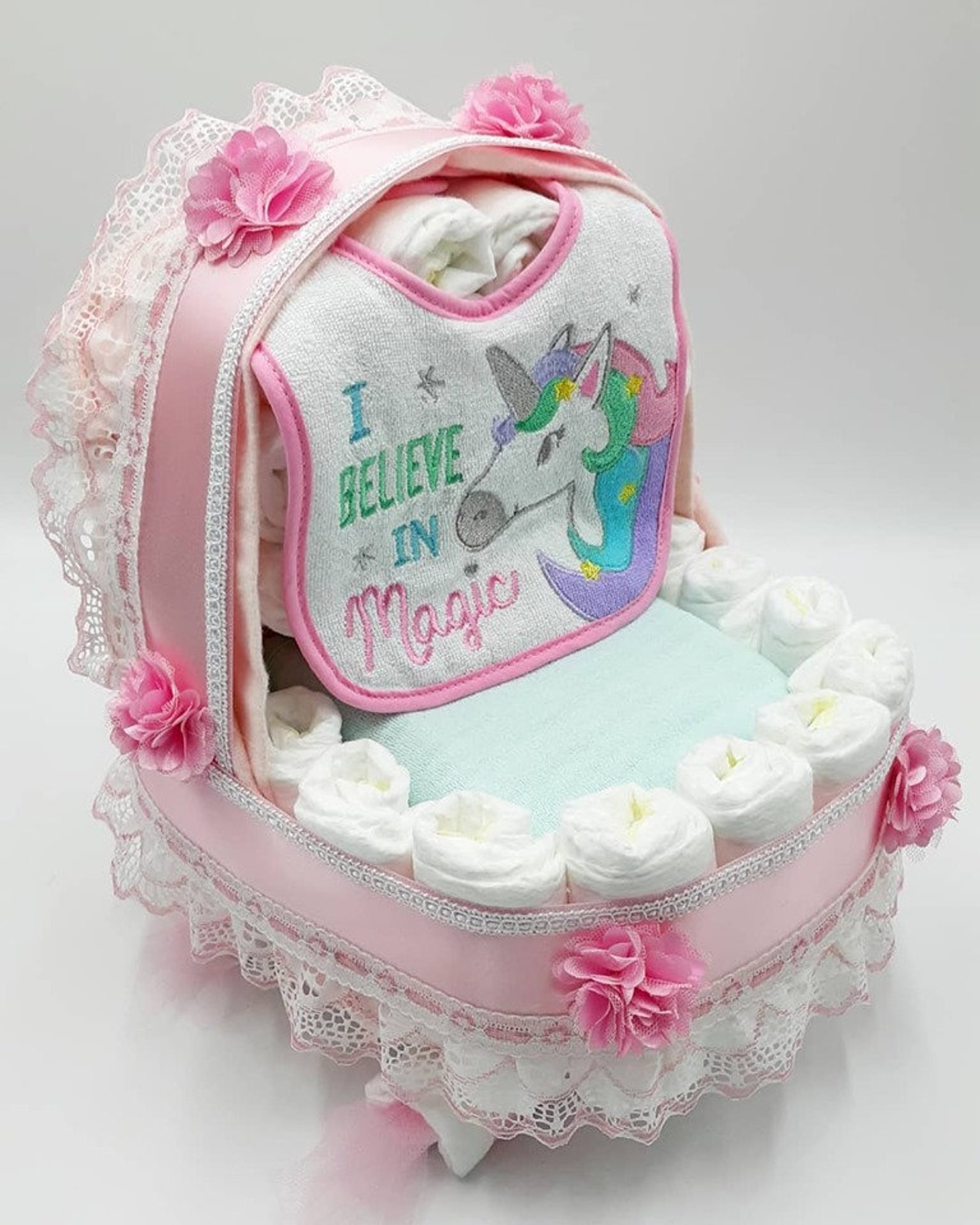 Baby Carriage Diaper Cake Baby Shower Decoration Unique - Etsy