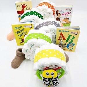 Caterpillar - Book Worm Diaper Cake - Reading - Book Diaper Cake - Book ...