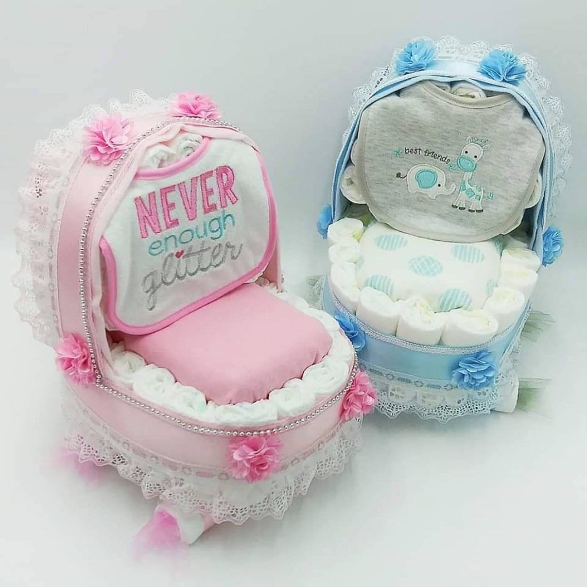 Baby Carriage Diaper Cake Baby Shower Decoration Unique - Etsy