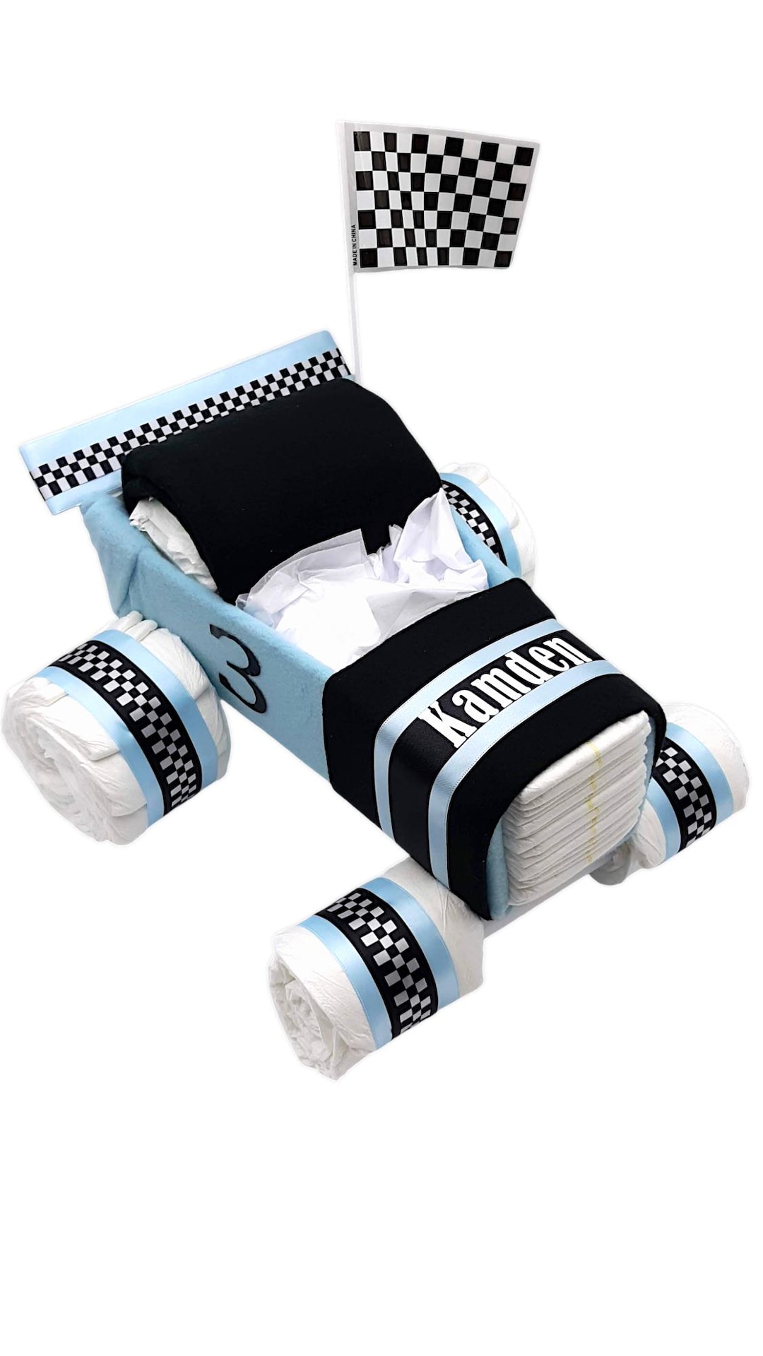 Race Car Diaper Cake - Diaper Cake - Baby Shower Gift - Baby Gift ...