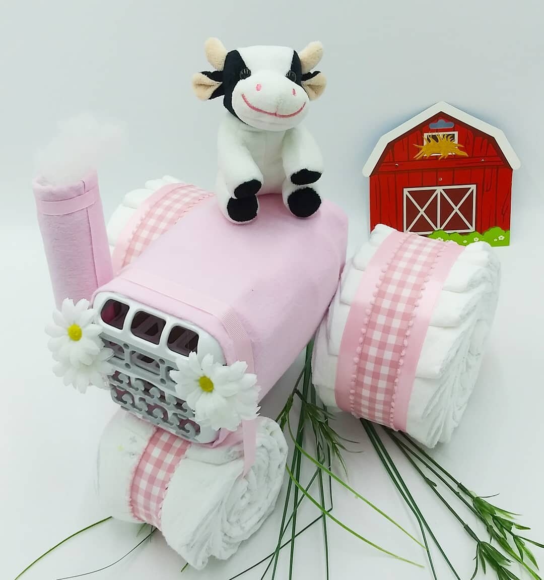 Tractor Diaper Cake Country Baby Shower Decorations Farm - Etsy