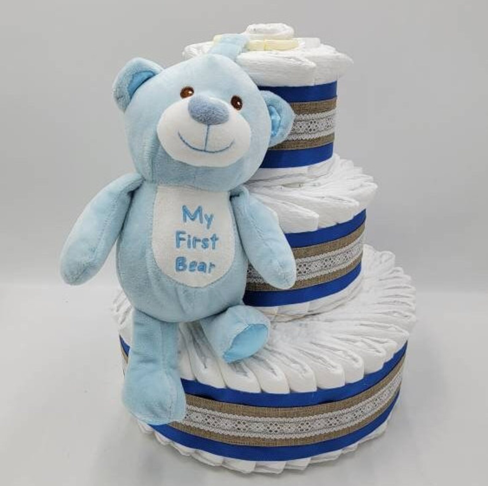 Boy Bear Diaper Cake Keepsake Bear - Etsy